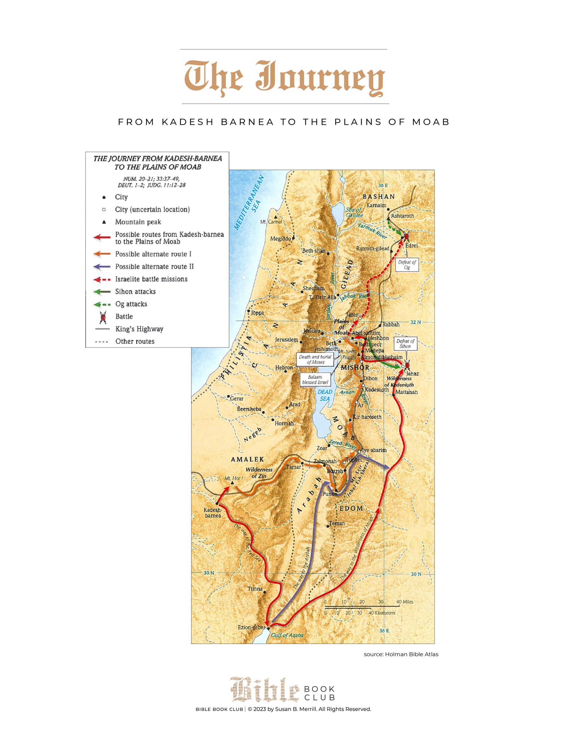 The Journey from Kadesh-Barnea to Plains of Moab - Bible Book Club