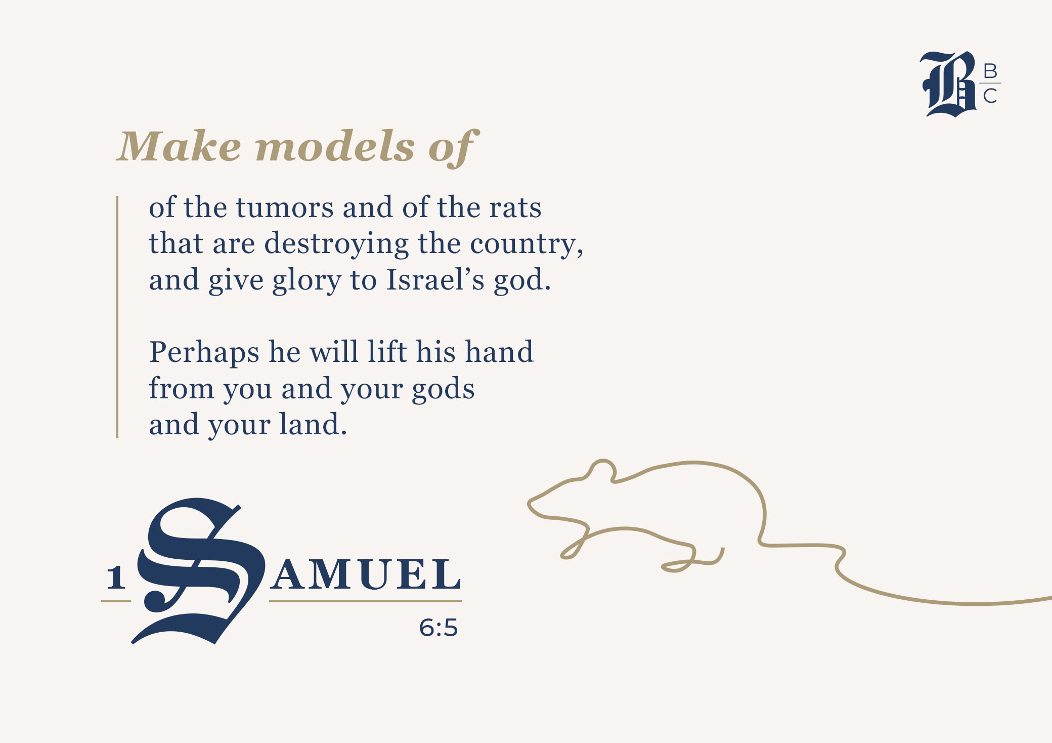 1 Samuel 6+7: Philistines Deliver Gold: Rats, Tumors, and a Lesson ...